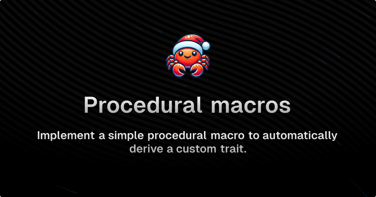 Procedural macros - Solutions Procedural macros - Solutions